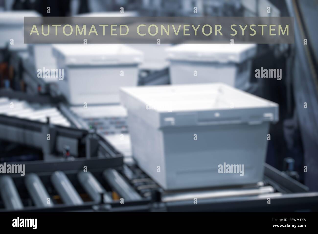 Automated conveyor logistics warehouse system. Automatic sorting system ...