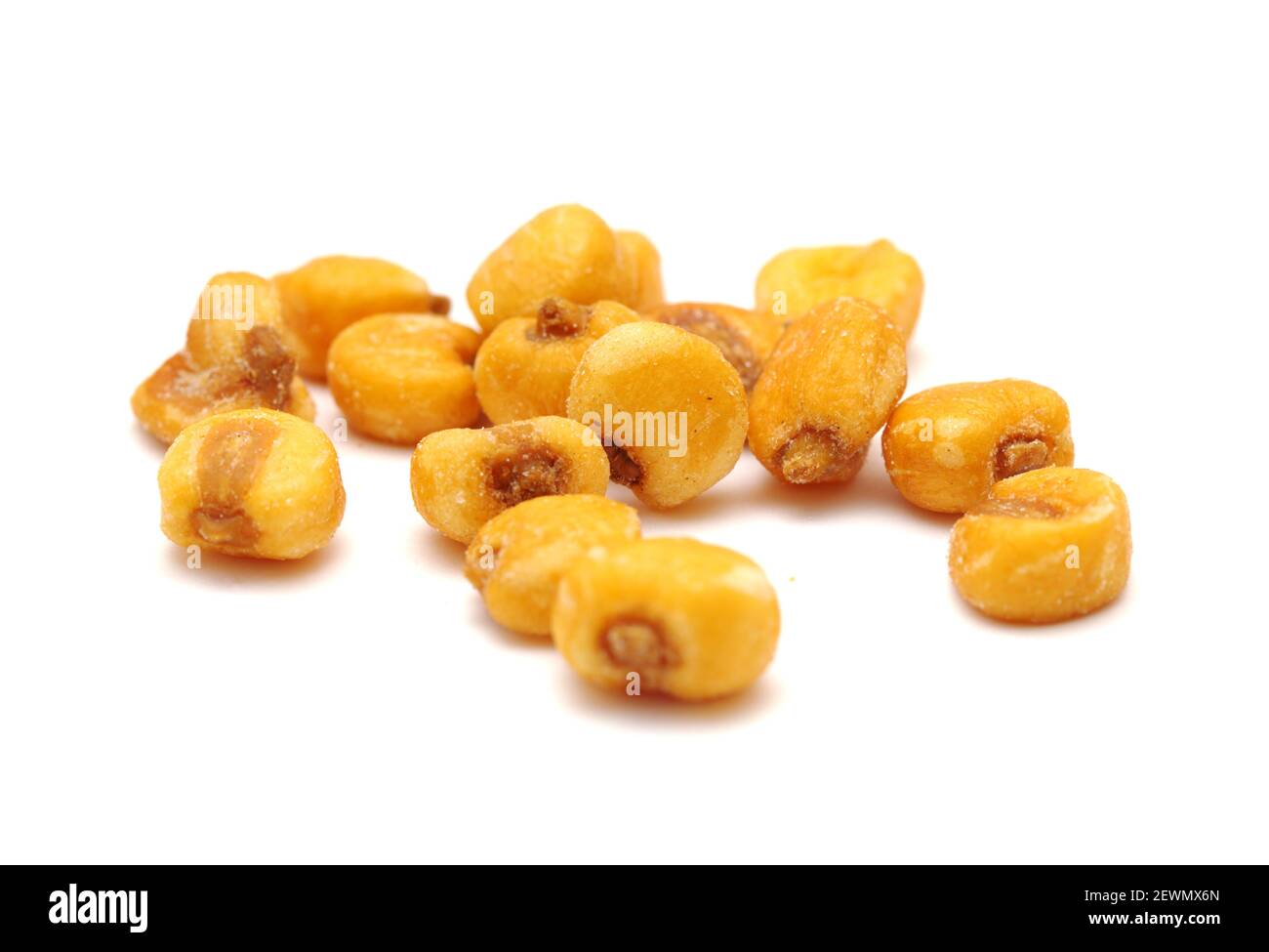 Large yellow salted corn nuts isolated on white background Stock Photo ...