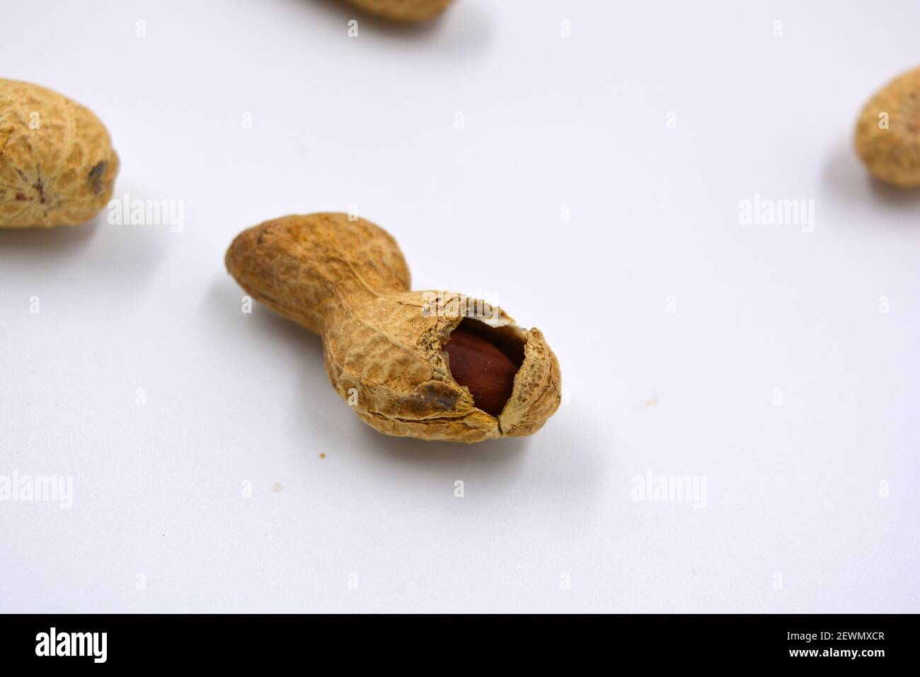 Delicious and useful nuts, brown dried peanuts in its shell, shell ...
