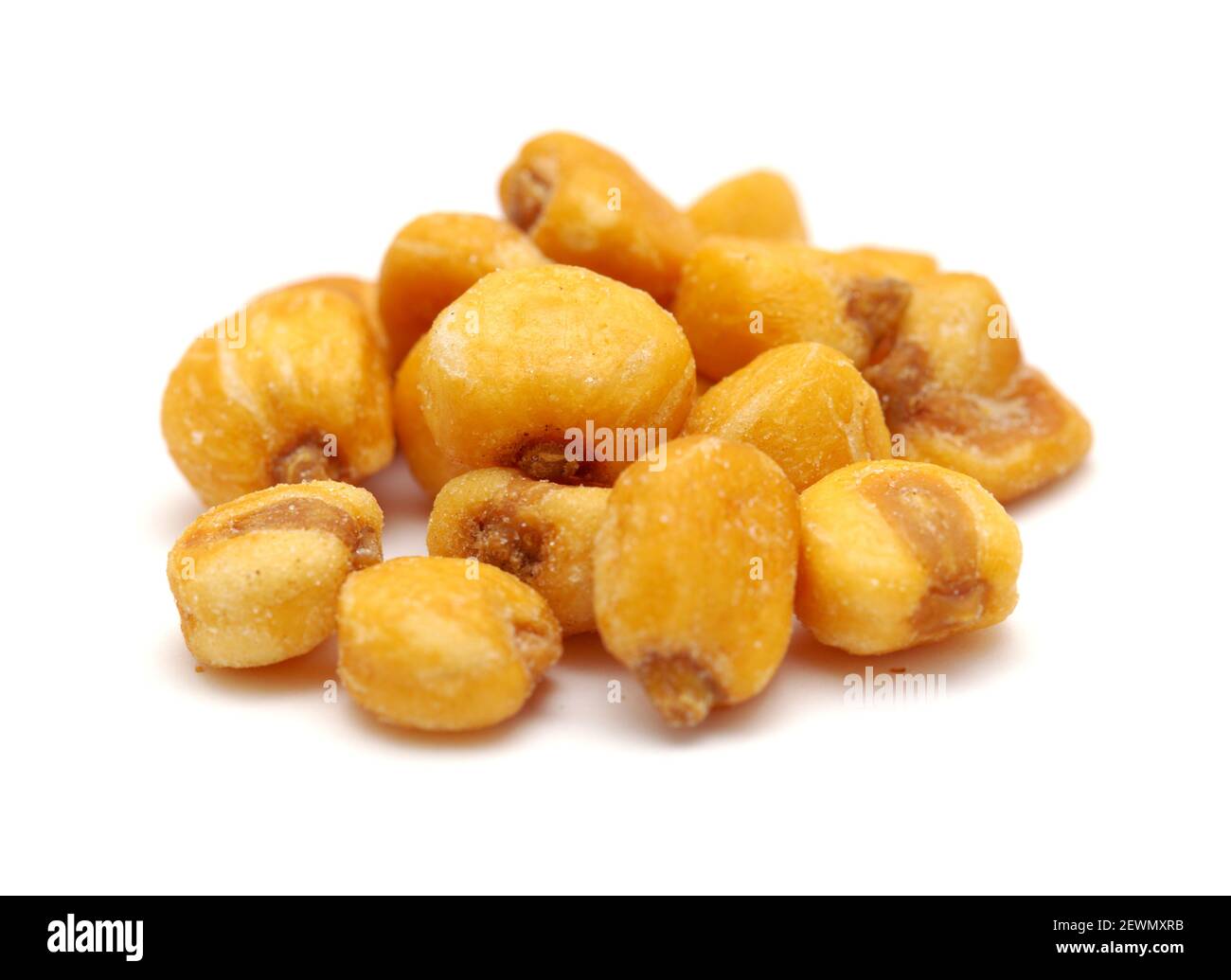 Large yellow salted corn nuts isolated on white background Stock Photo ...