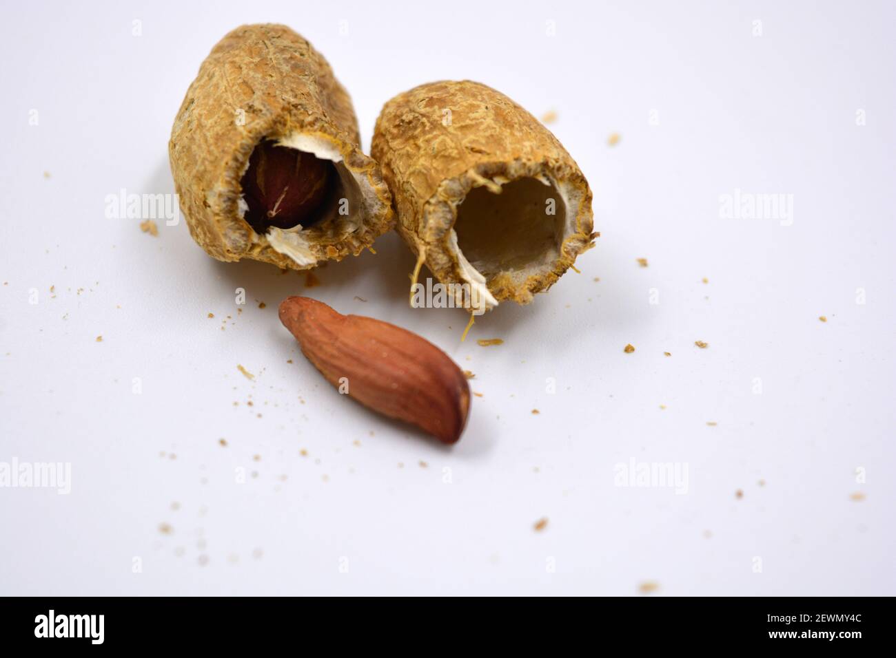 Delicious and useful nuts, brown dried peanuts in its shell, shell ...