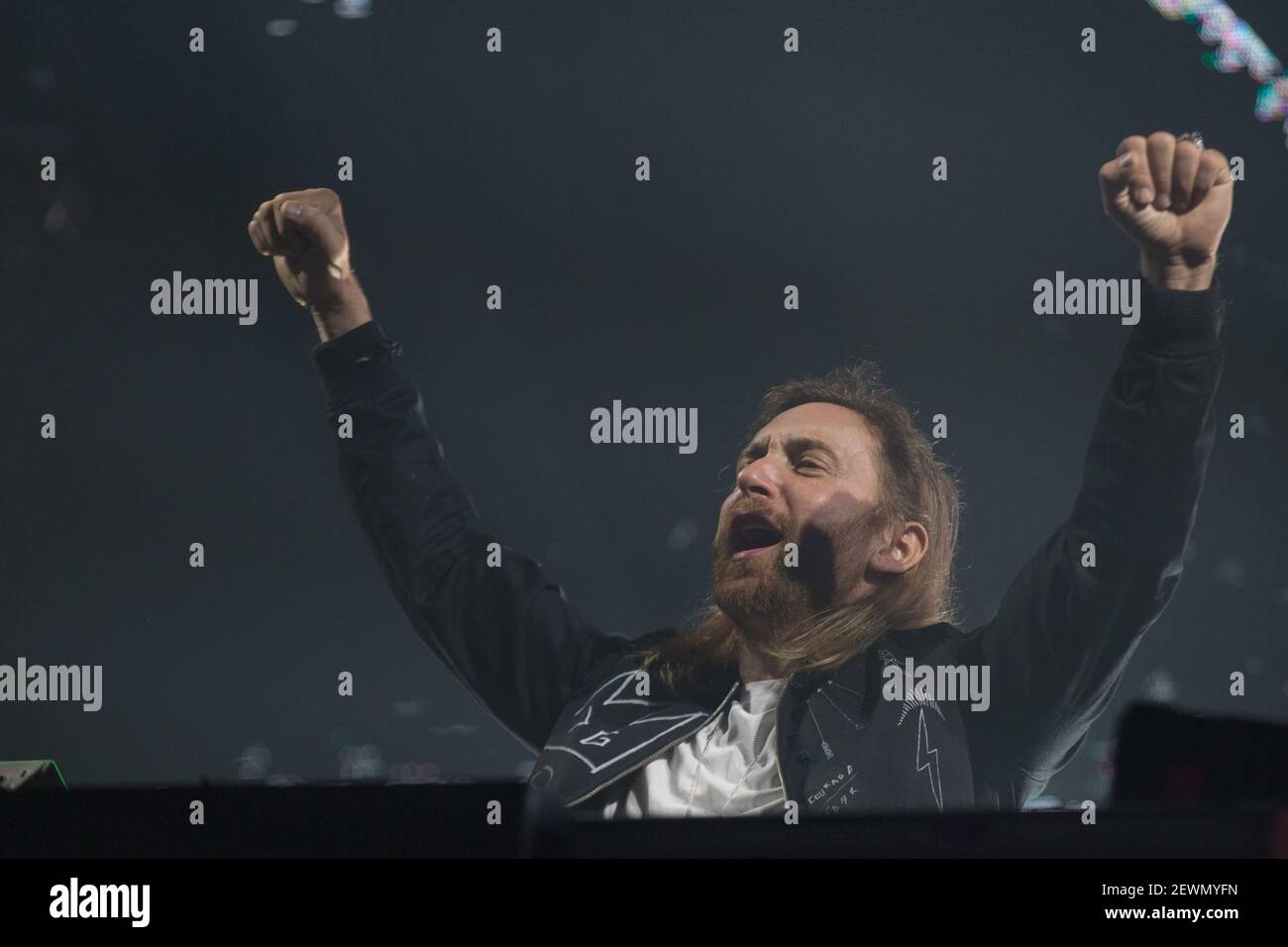 French DJ David Guetta performs a show during the early hours of ...