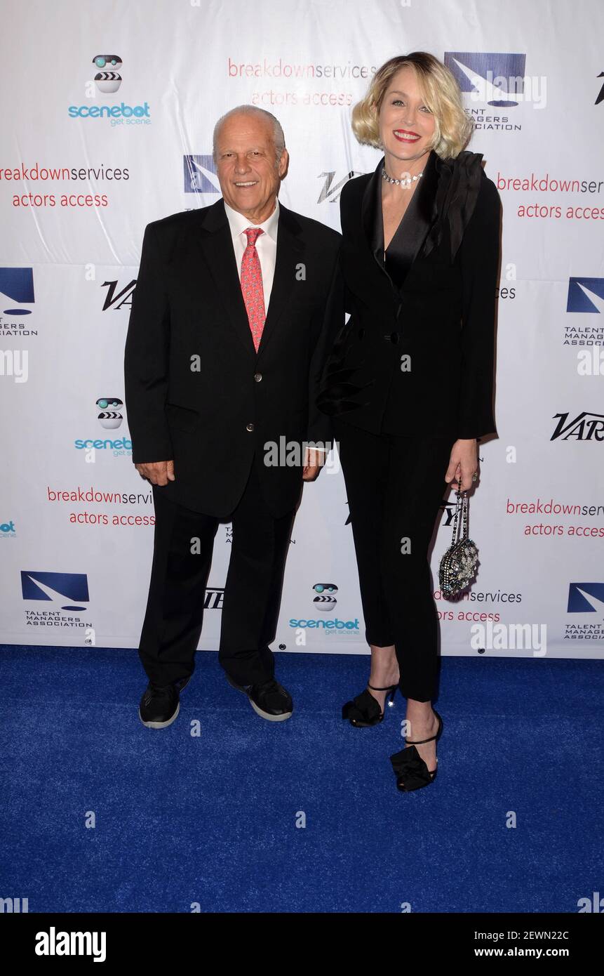 Chuck Binder, Sharon Stone at the 2016 TMA Heller Awards at the Beverly ...