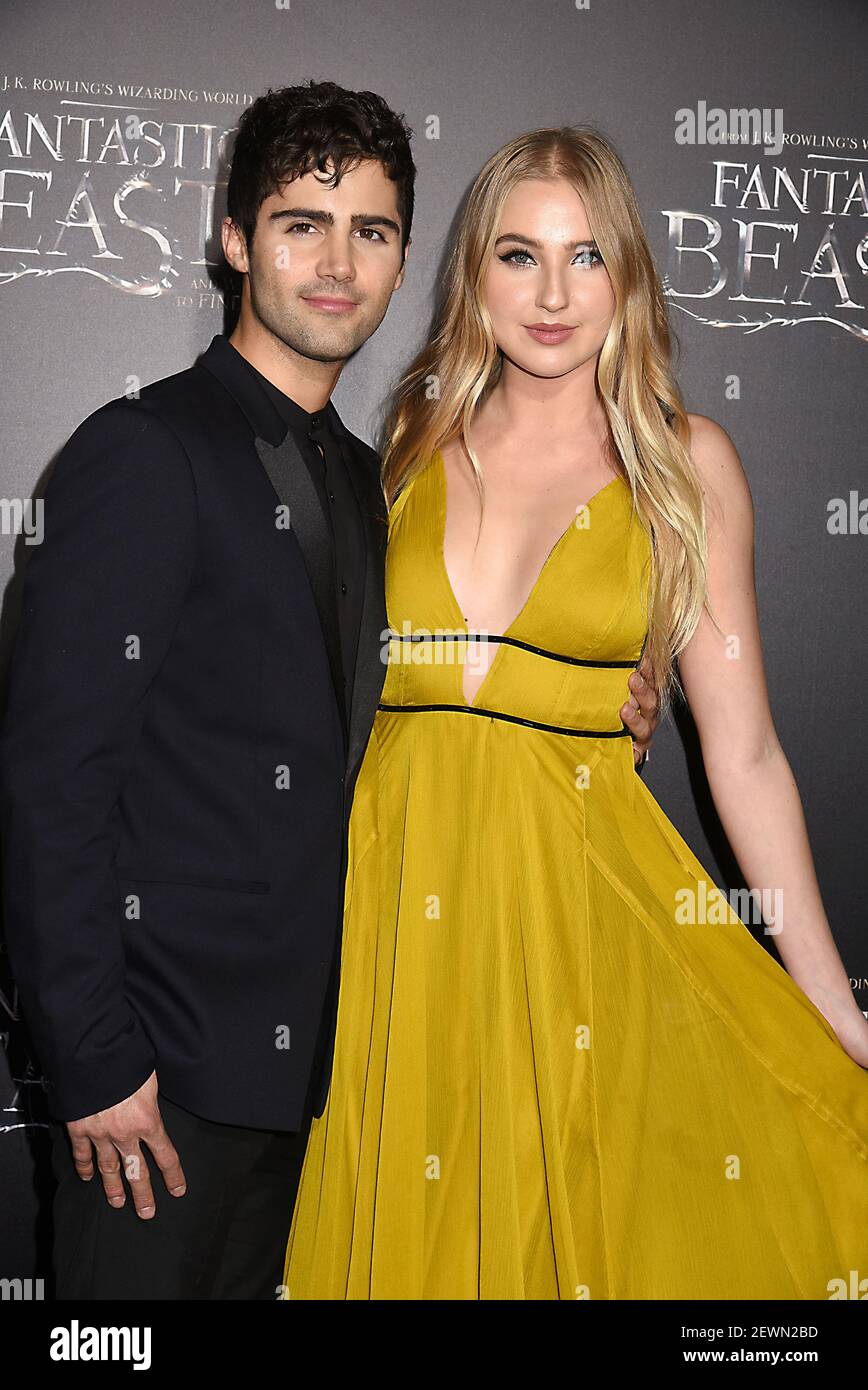 actor Max Ehrich and girlfriend Veronica Dunne attend the "Fantastic ...