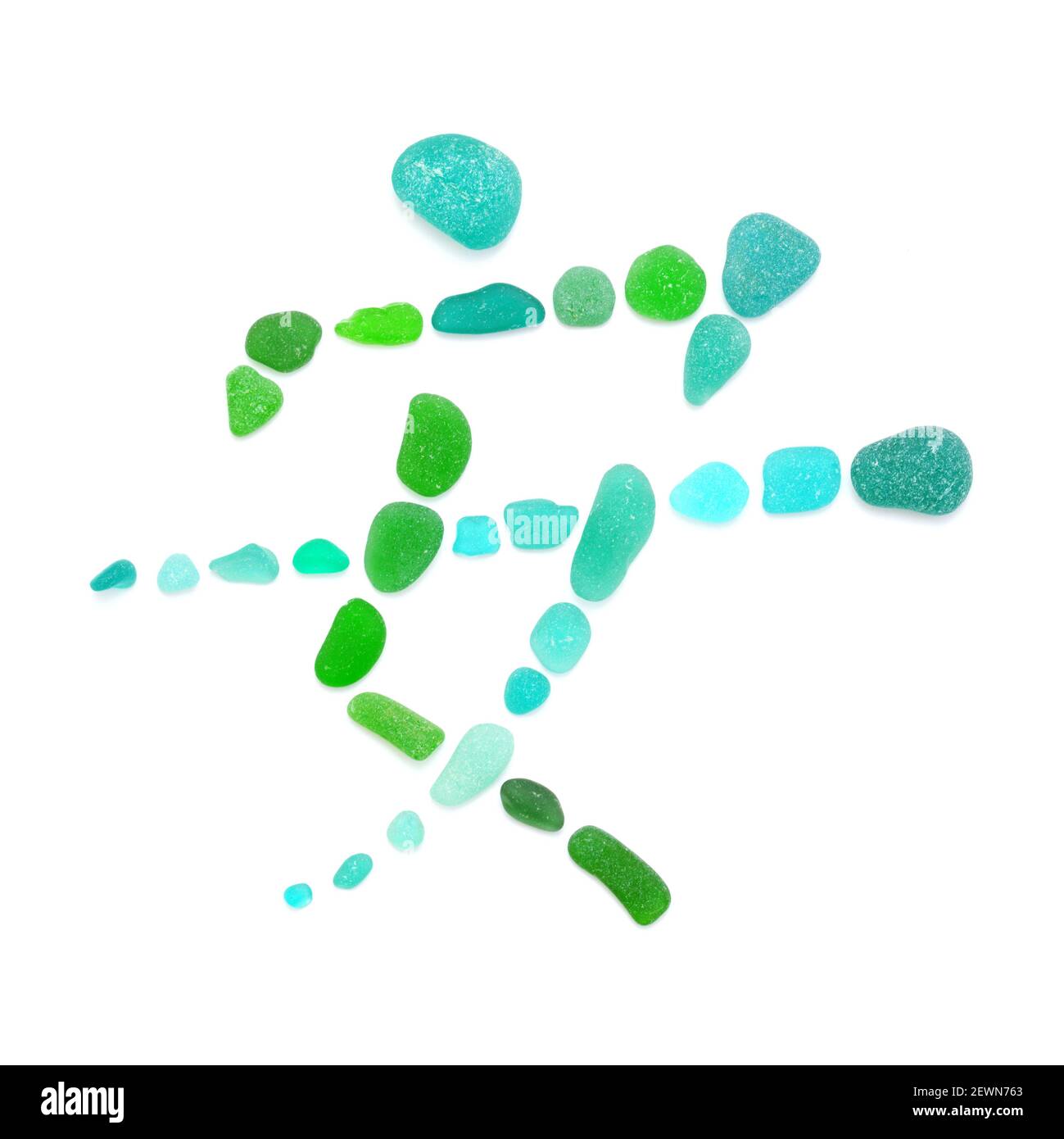 sea glass mosaic, Chinese symbol an, meaning calm, pieces of sea glass ...