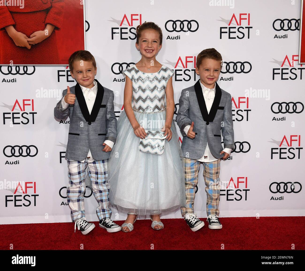 Sunnie Pelant (C), Aiden Weinberg and Brody Weinberg attend the AFI ...