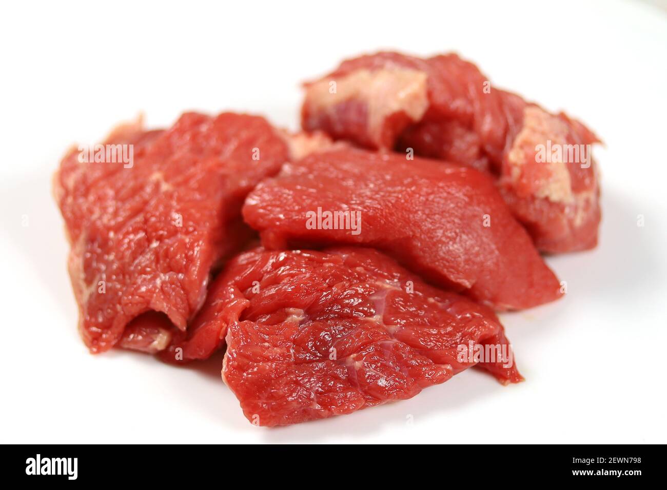 cut beef on white background Stock Photo - Alamy