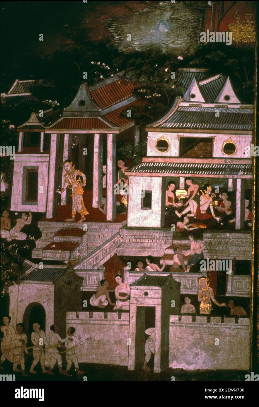 The Birth of the Buddha's son Rahula, Wat Suthat Vihan Lung, The ...