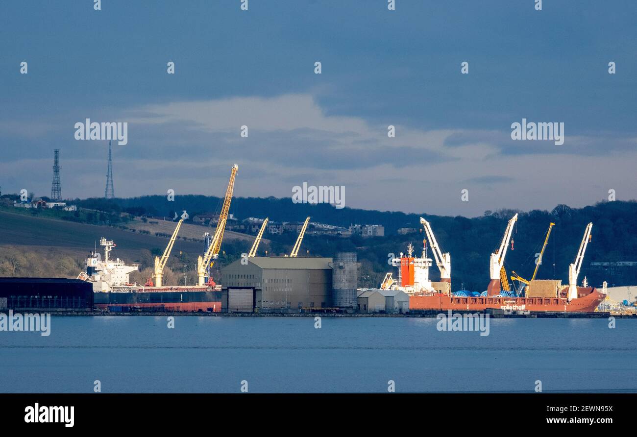 View of the Port of Rosyth, Fife, Scotland Stock Photo - Alamy