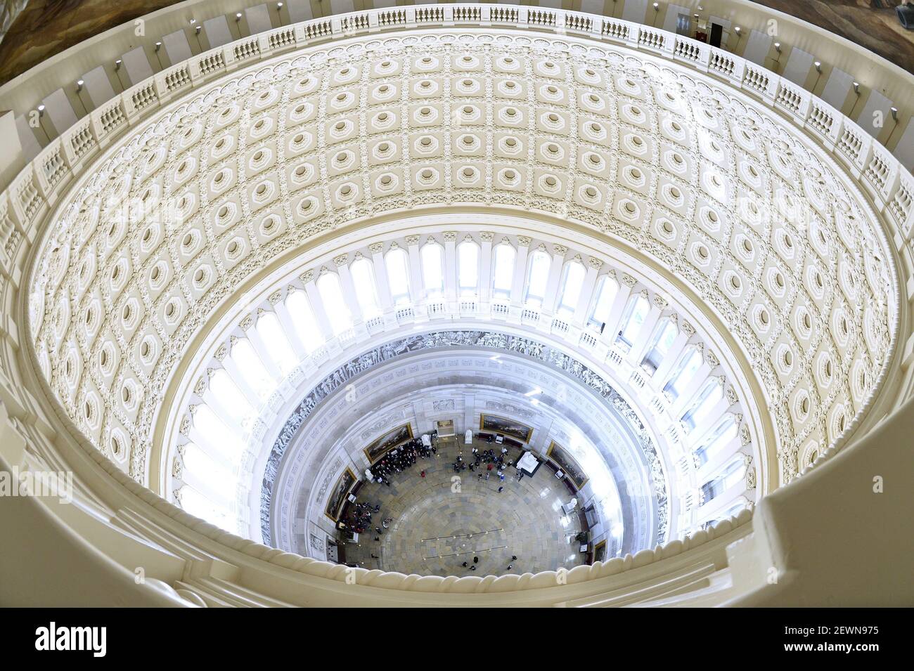 The Rotunda of the US Capitol is seen from the newly-restored Capitol ...