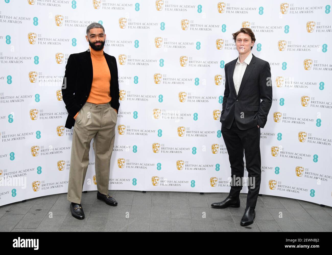 Kingsley Ben-Adir (left) and George MacKay at the BAFTA EE Rising Star ...