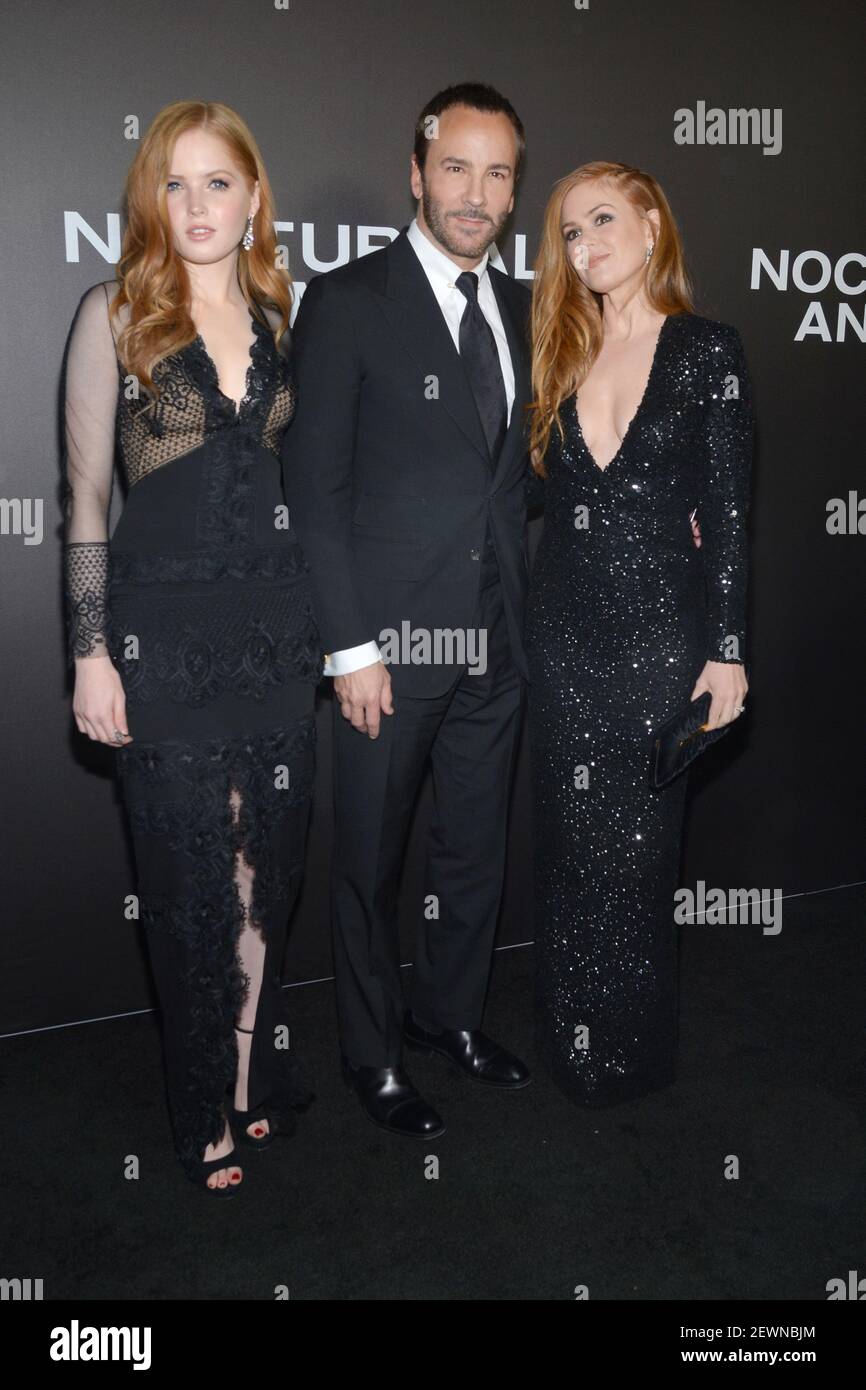 (L-R) Ellie Bamber, Director Tom Ford and Isla Fisher attend the ...