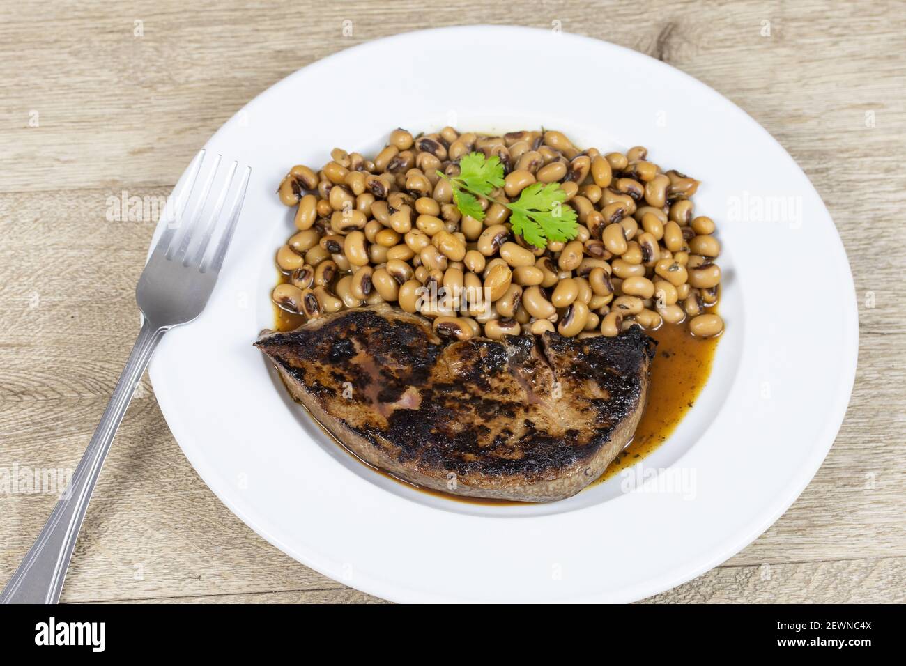 slice of liver and bean Stock Photo - Alamy