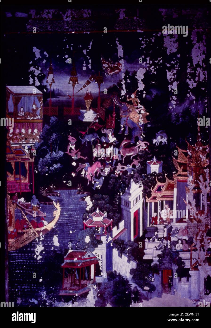 Chandakumara Jataka, overview, Wat Nai Rong, Thonburi, Bangkok ...