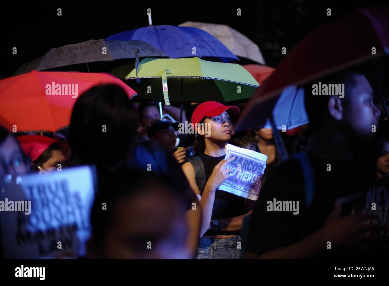 Student activists react with the crowd during the "Black Friday Protest ...