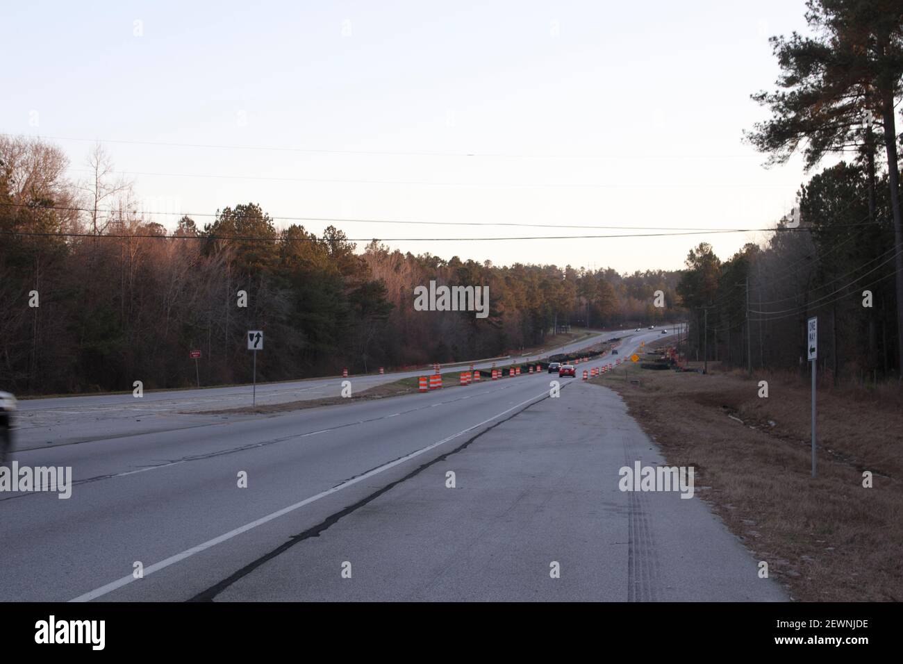 Traffic and increased speed limit fines at a road construction zone ...