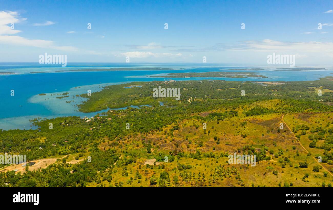 Tropical Islands and blue sea. The Strait Of Cebu,Philippines Stock ...