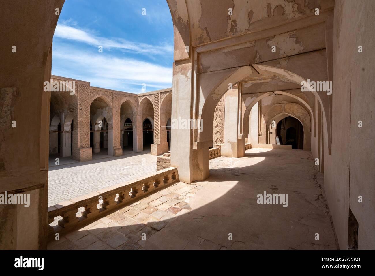 Yazd, Iran - 13.04.2019: Courtyard of the historical Jameh Mosque of ...