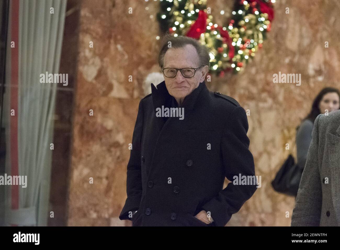 Television and radio host Larry King is seen in the lobby of Trump ...