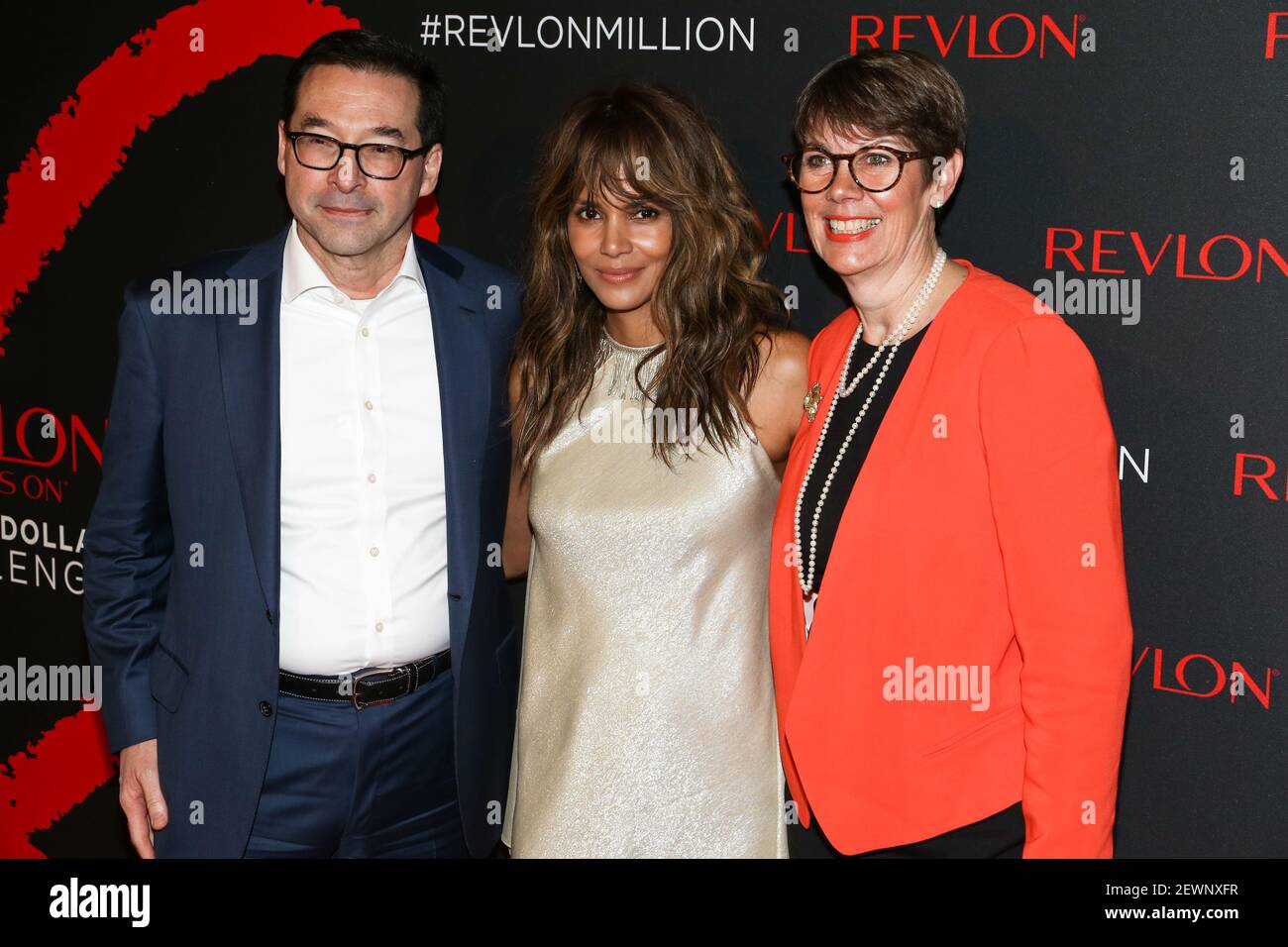 (L-R) Revlon CEO Fabian Garcia, actress Halle Berry and Doctor Jill O ...
