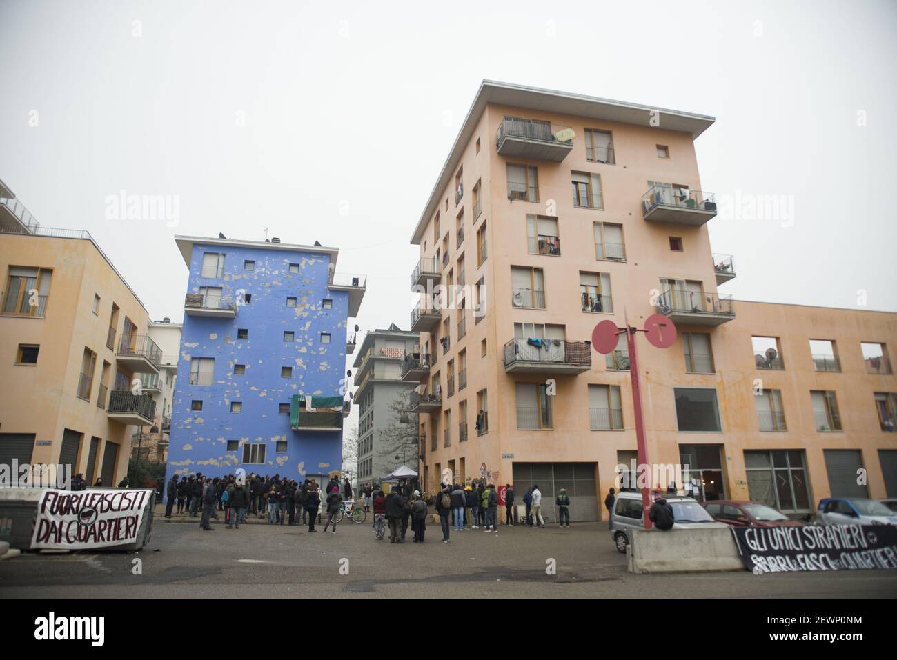 African migrants and refugees in the occupied residential buildings in ...