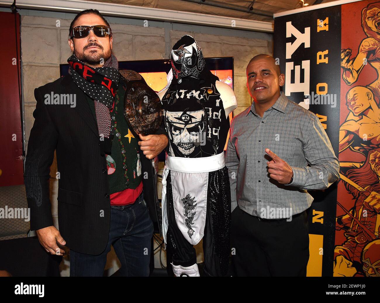 BURBANK, CA - DECEMBER 3: Actors Johnny Mundo and Ricky Reyes at the El Rey Networks "Lucha ...