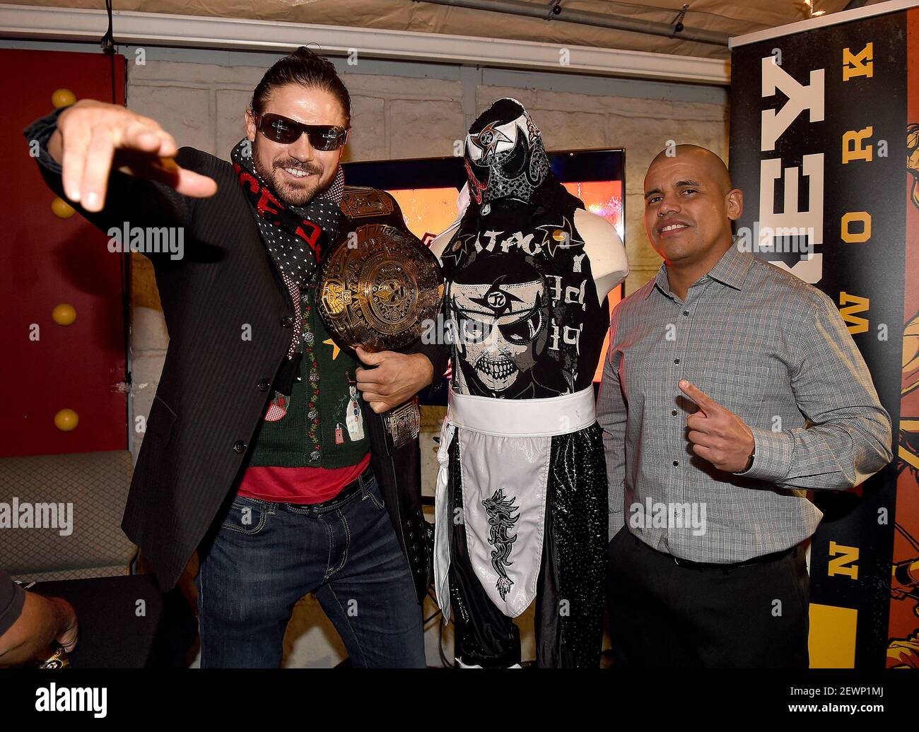 BURBANK, CA - DECEMBER 3: Actors Johnny Mundo and Ricky Reyes at the El Rey Networks "Lucha ...