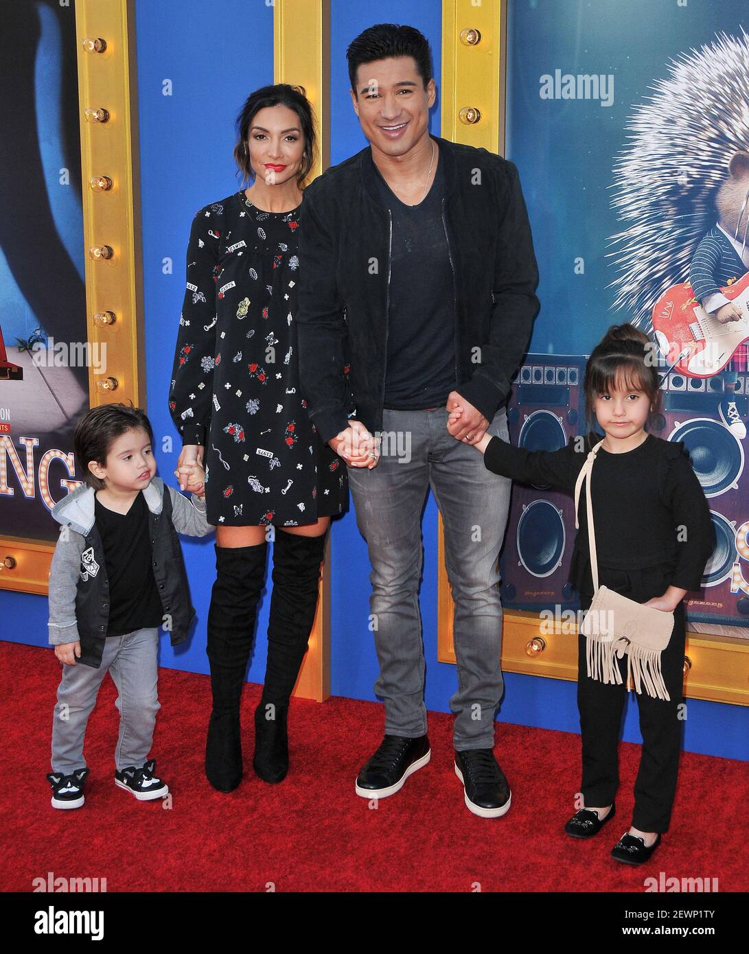 (L-R) Dominic Lopez, Courtney Laine Mazza, Mario Lopez and Gia ...