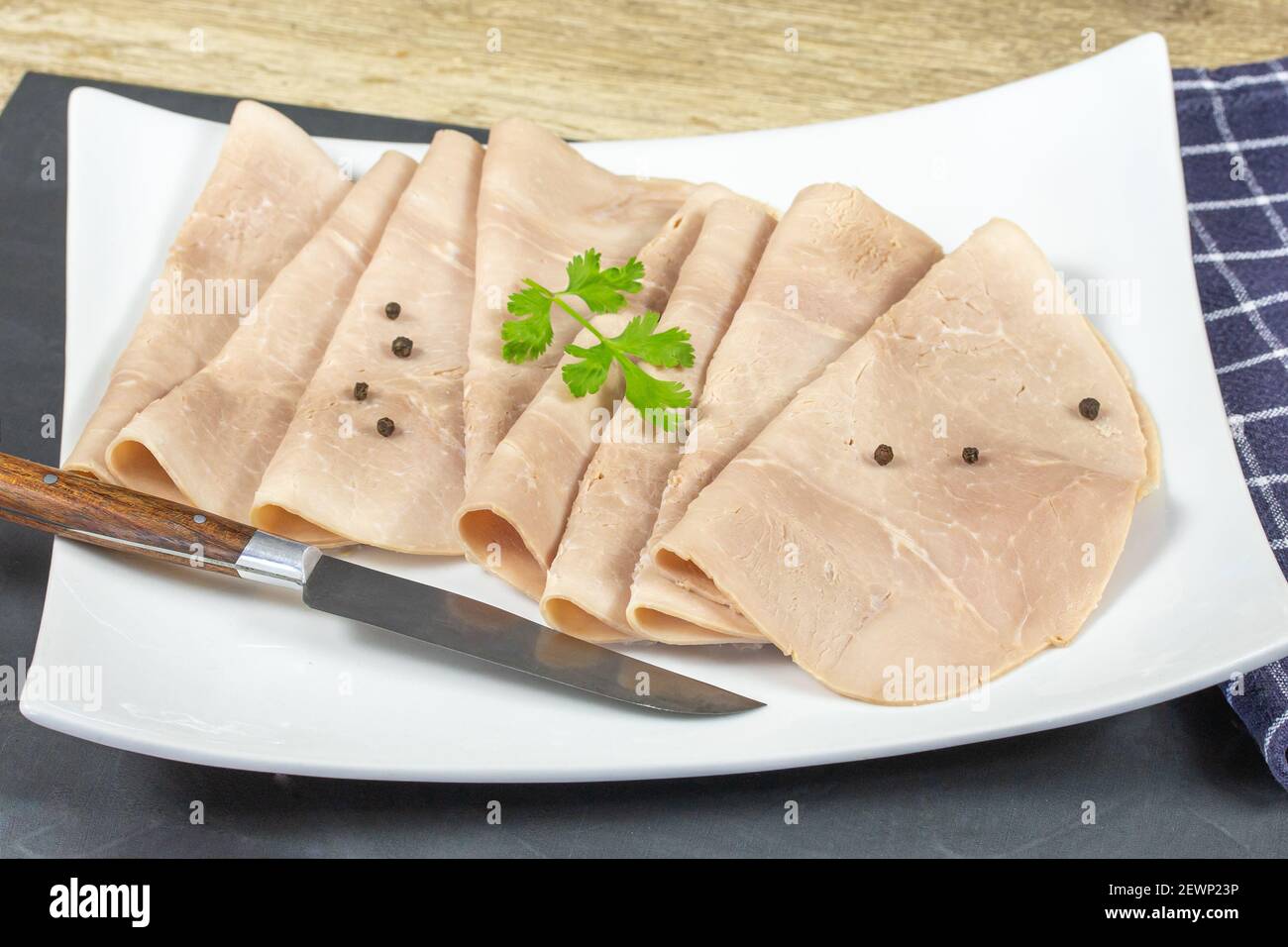 slice of ham Stock Photo - Alamy