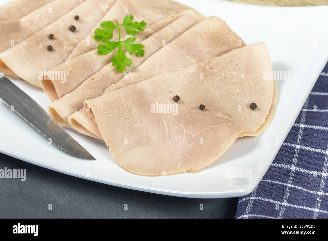 slice of ham Stock Photo - Alamy