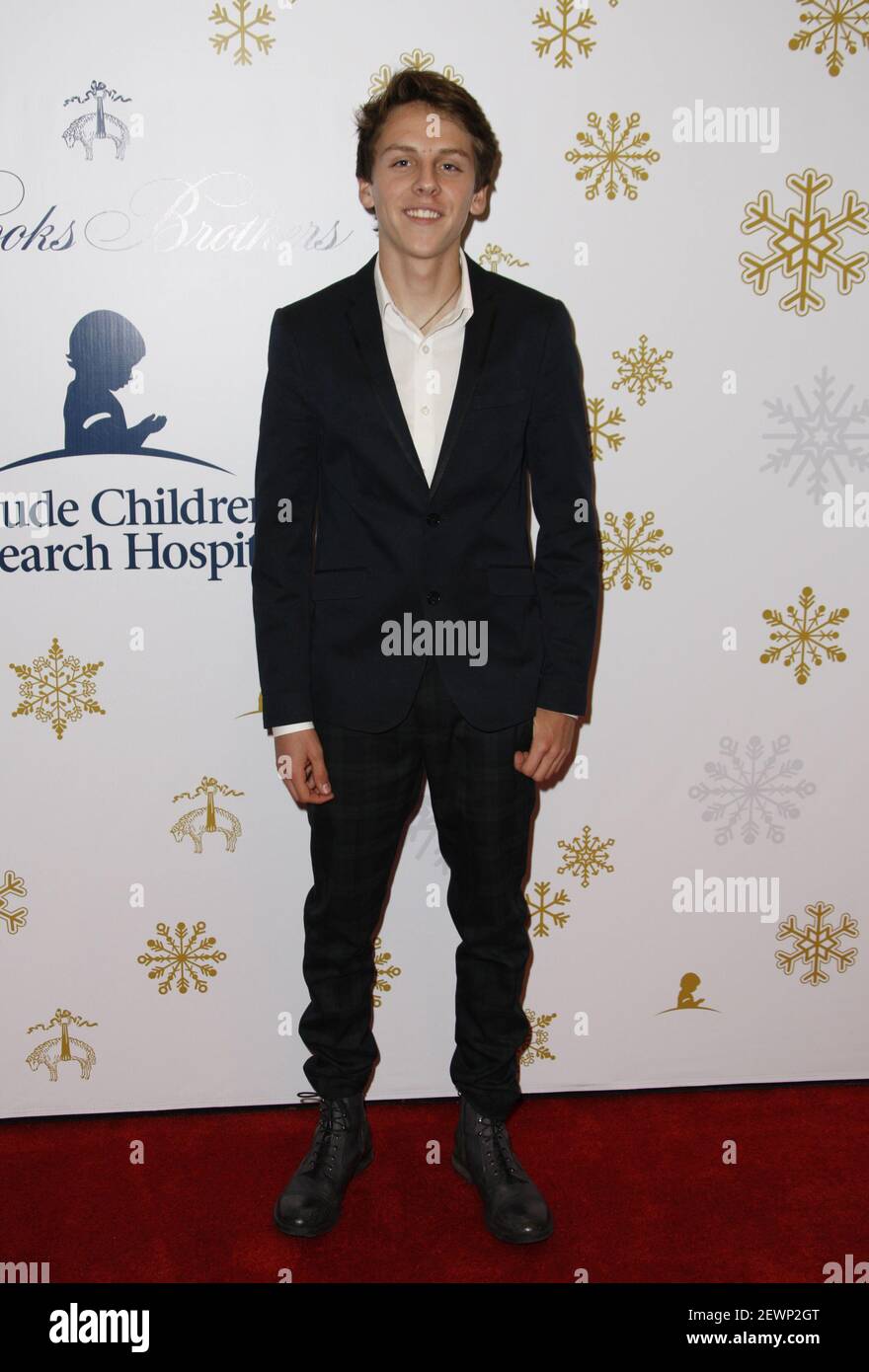 Actor Jacob Bertand arrives at the Brooks Brothers Annual Holiday Party ...