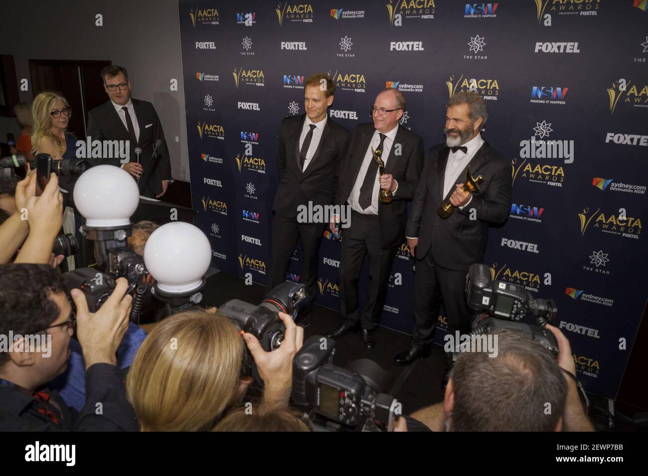 (L-R) Hacksaw Ridge's producers Paul Currie and Bruce Davey with ...