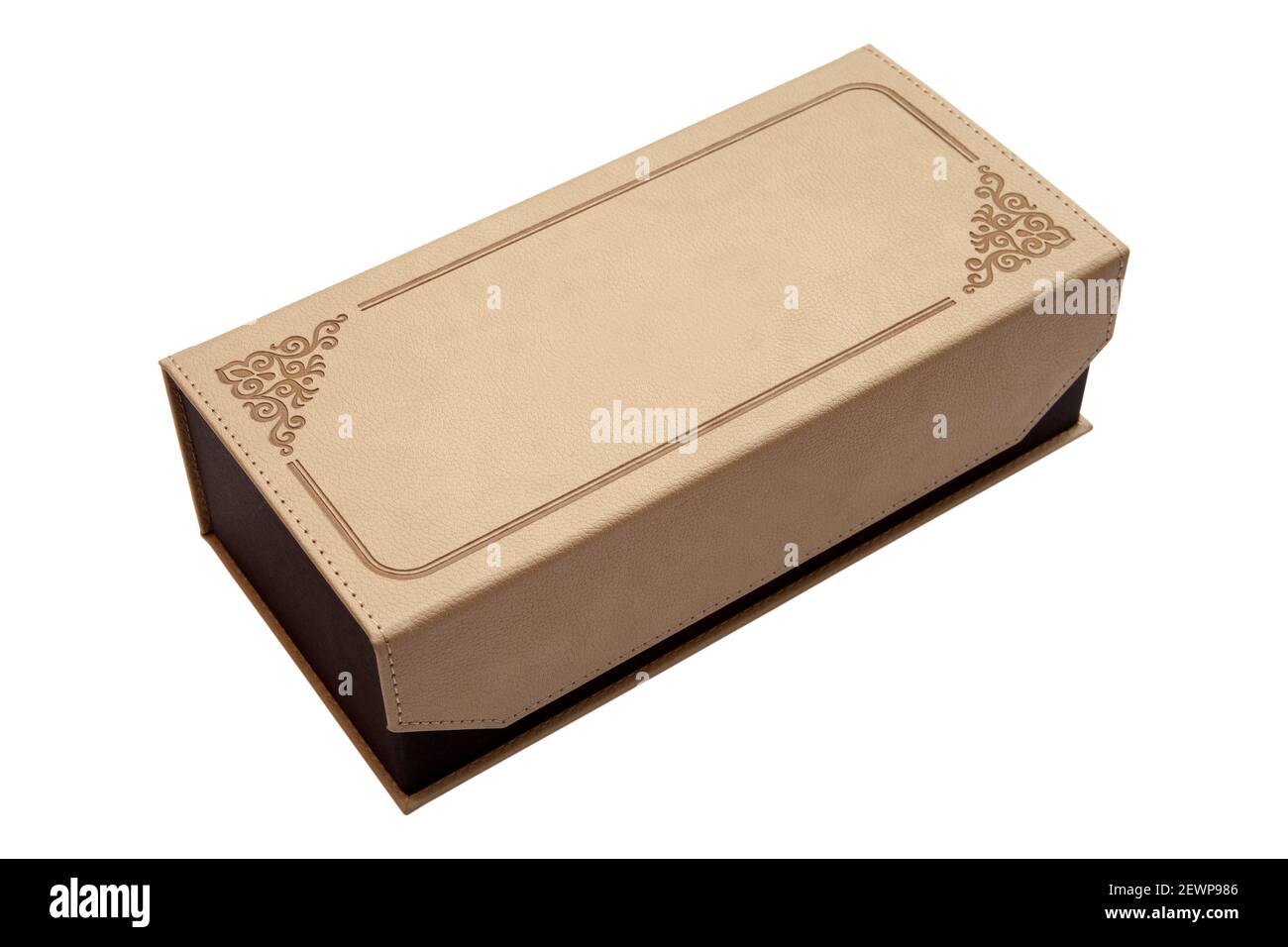 Gift box made of leather and cardboard Stock Photo - Alamy