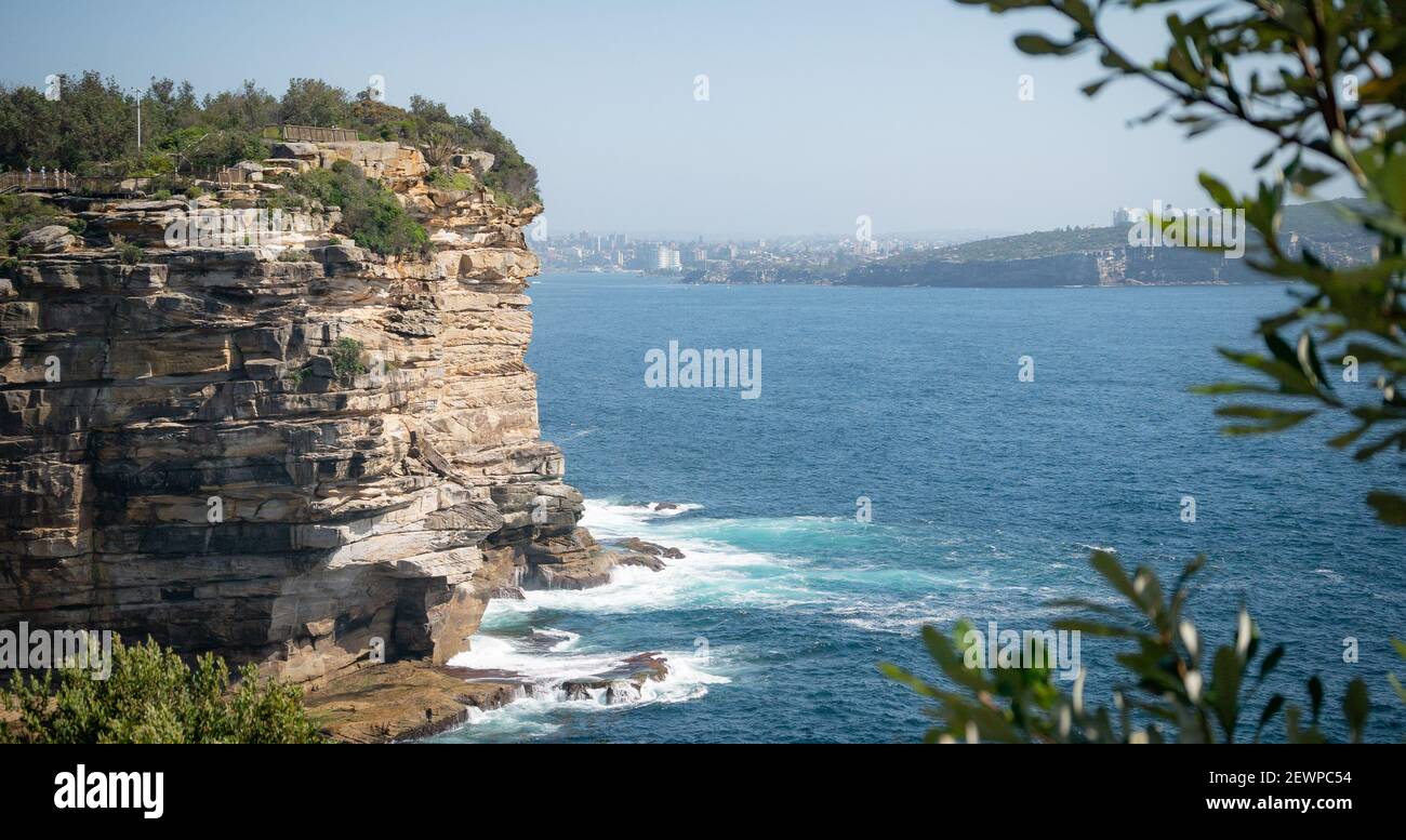 Coastal scenery with cliffs and ocean,Shot in Sydney, New South Wales ...