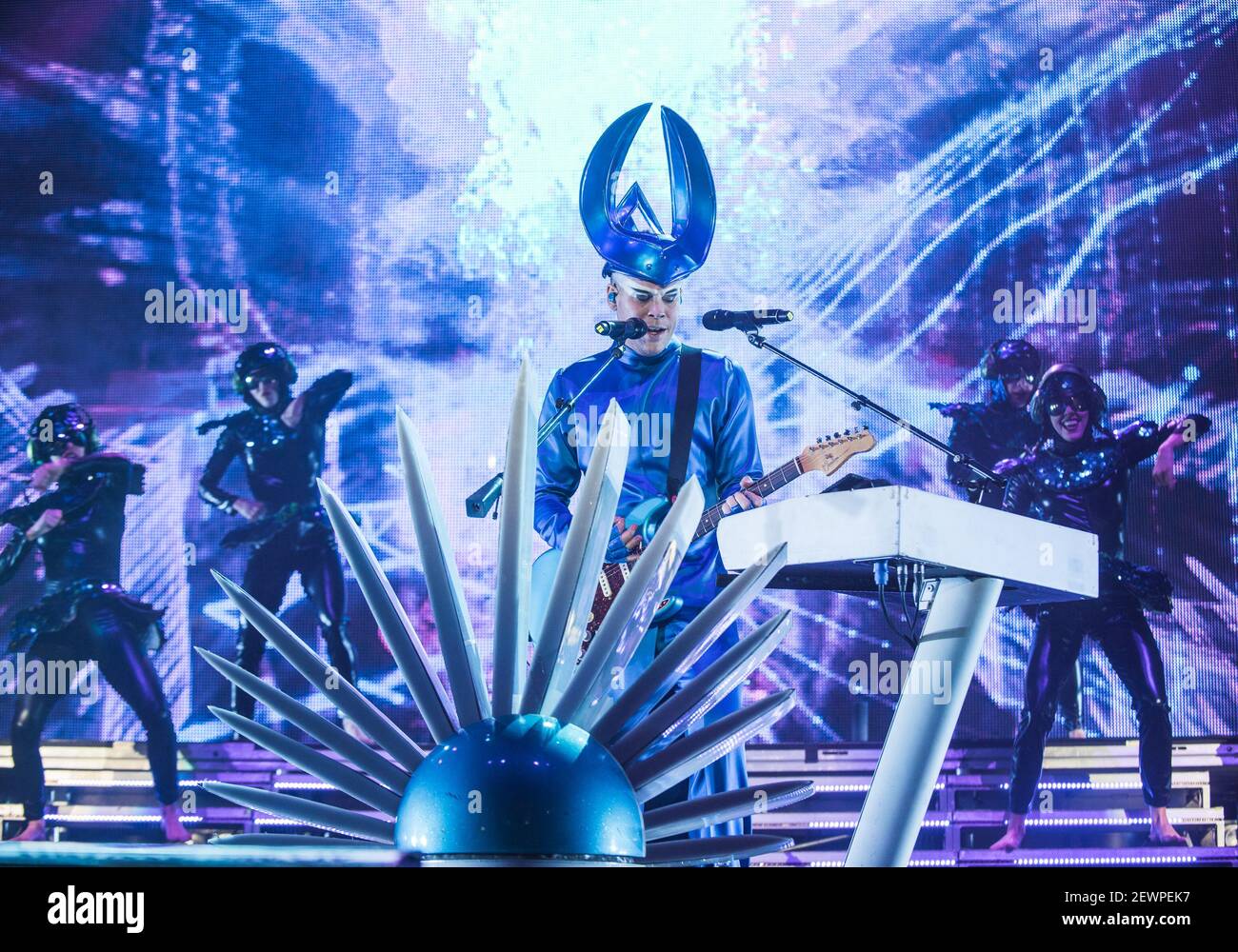 Musician Luke Steele of the band Empire of the Sun performs during the ...