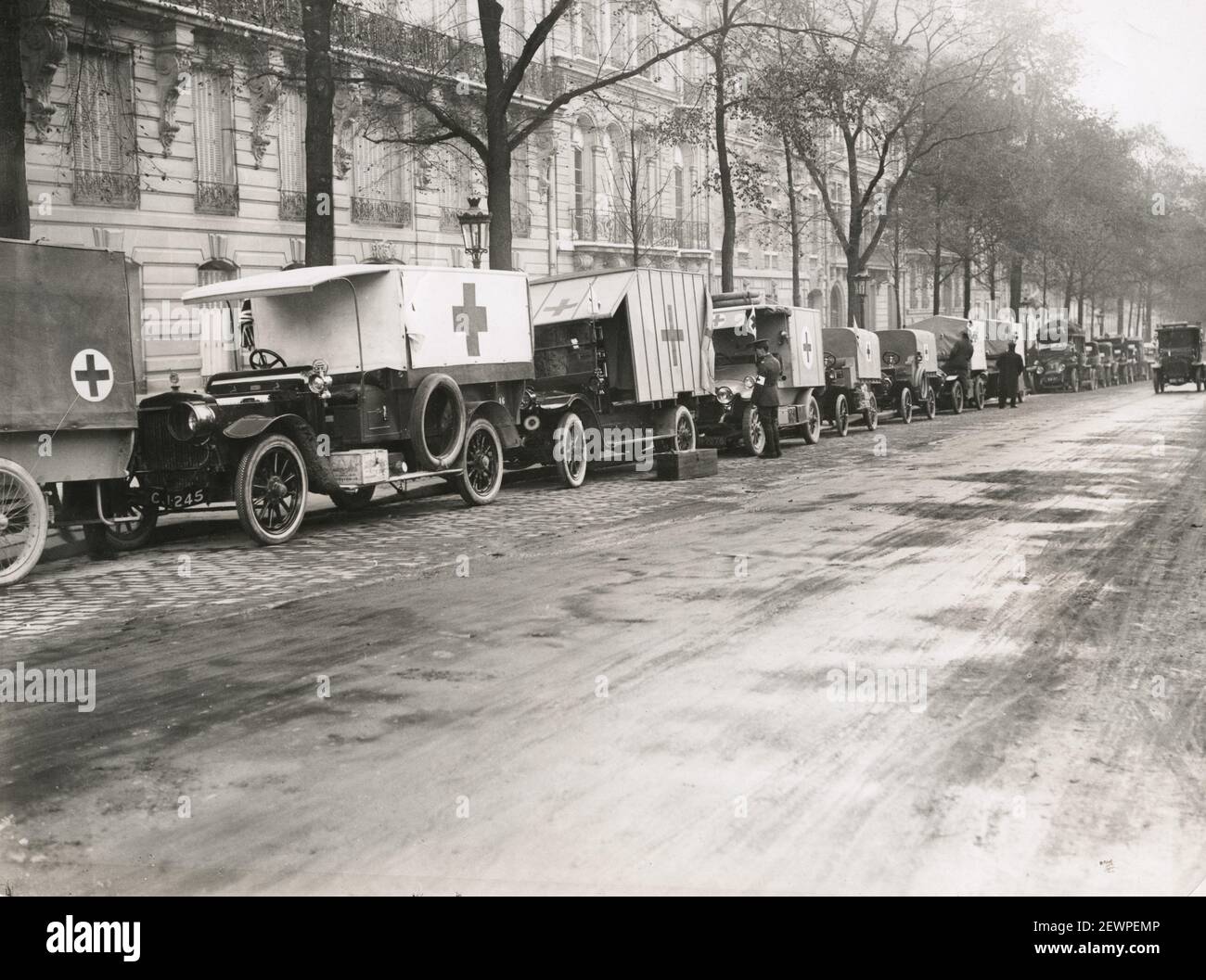 Vintage World War One photograph - WWI: British Red Cross ambulances in ...