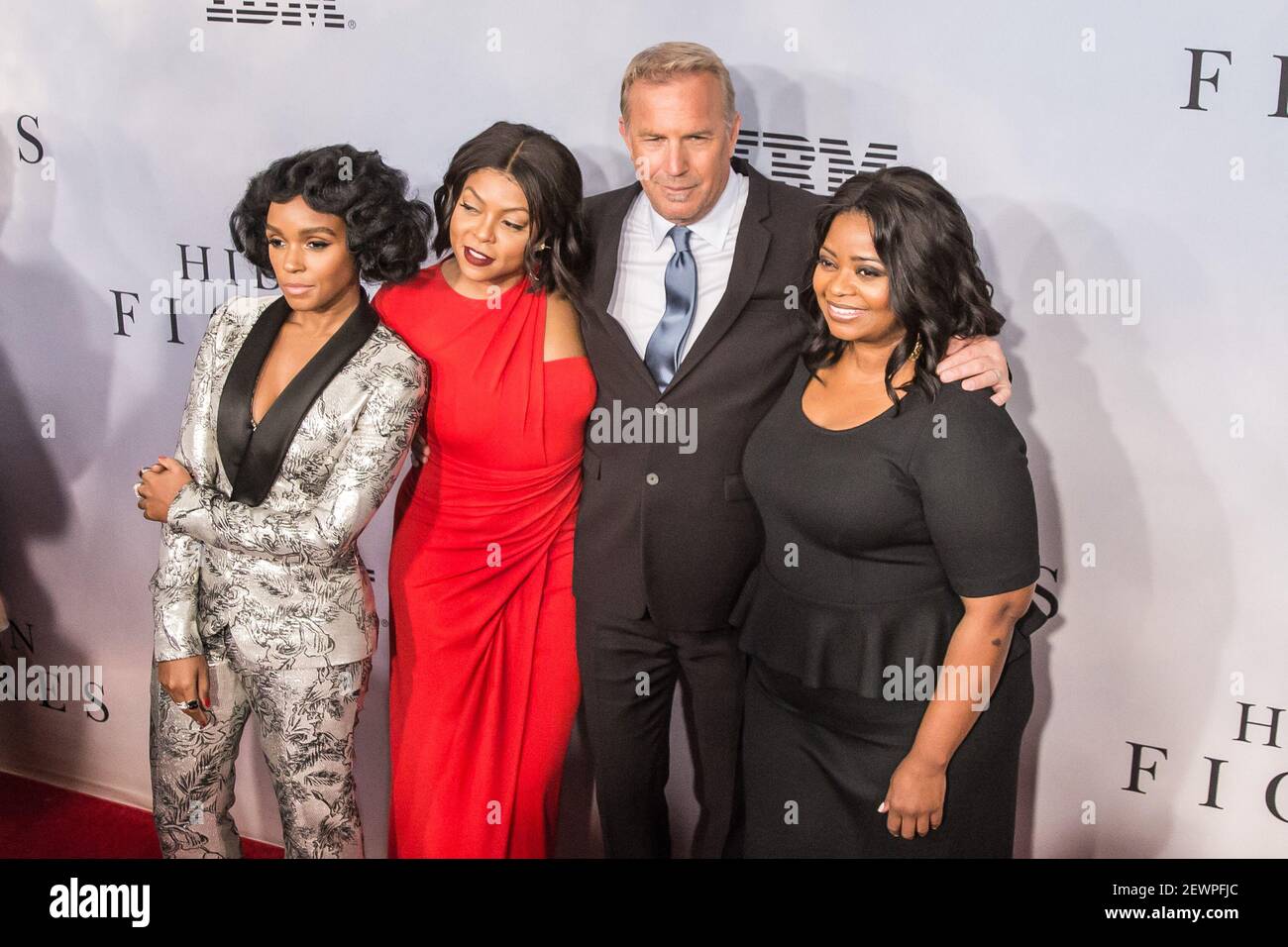 (L-R) Actors Janelle Monae, Taraji P. Henson; Kevin Costner and Octavia ...