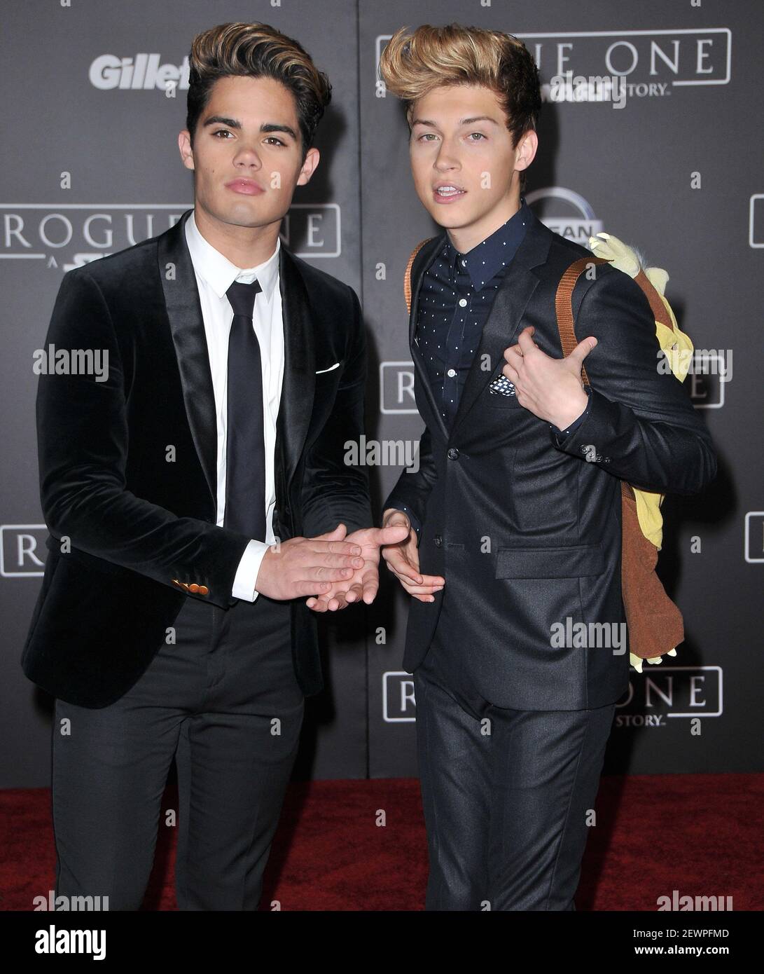 (L-R) Emery Kelly and Ricky Garcia arrives at the "Rogue One: A Star ...