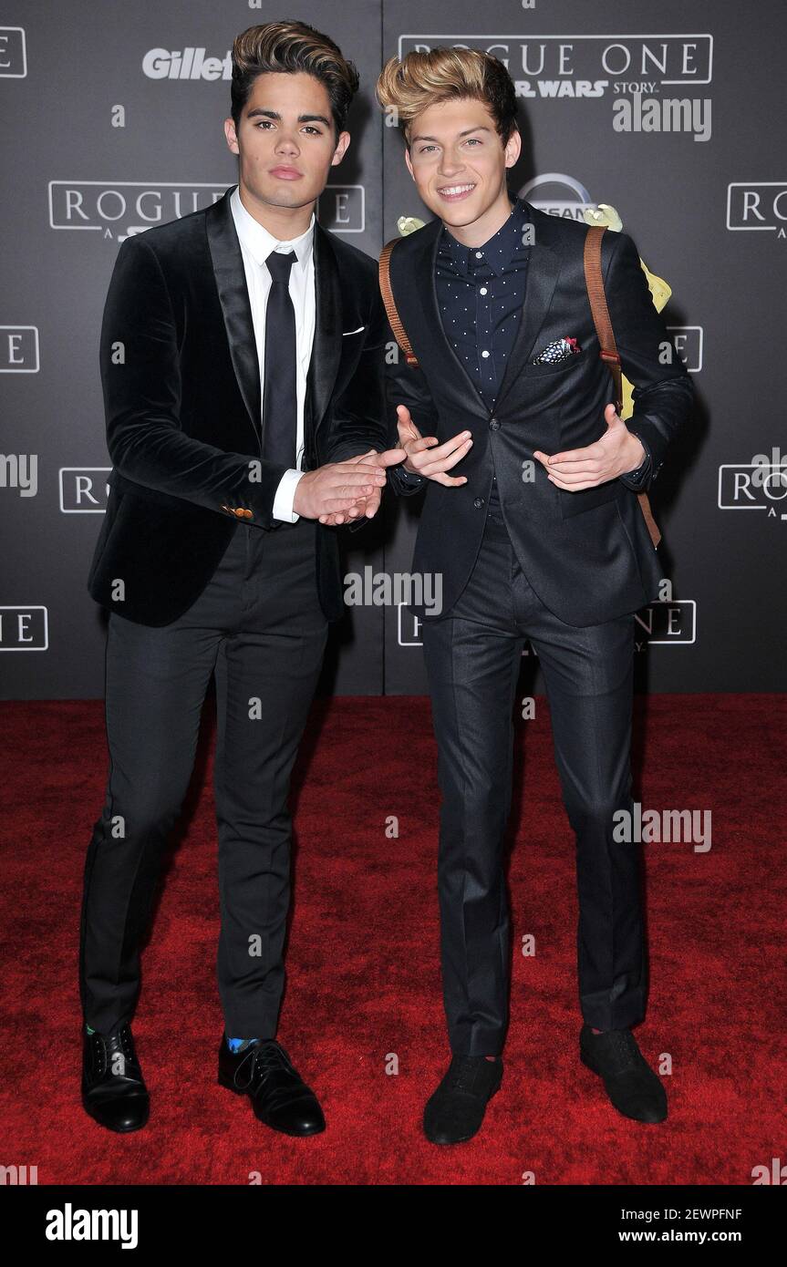 (L-R) Emery Kelly and Ricky Garcia arrives at the "Rogue One: A Star ...