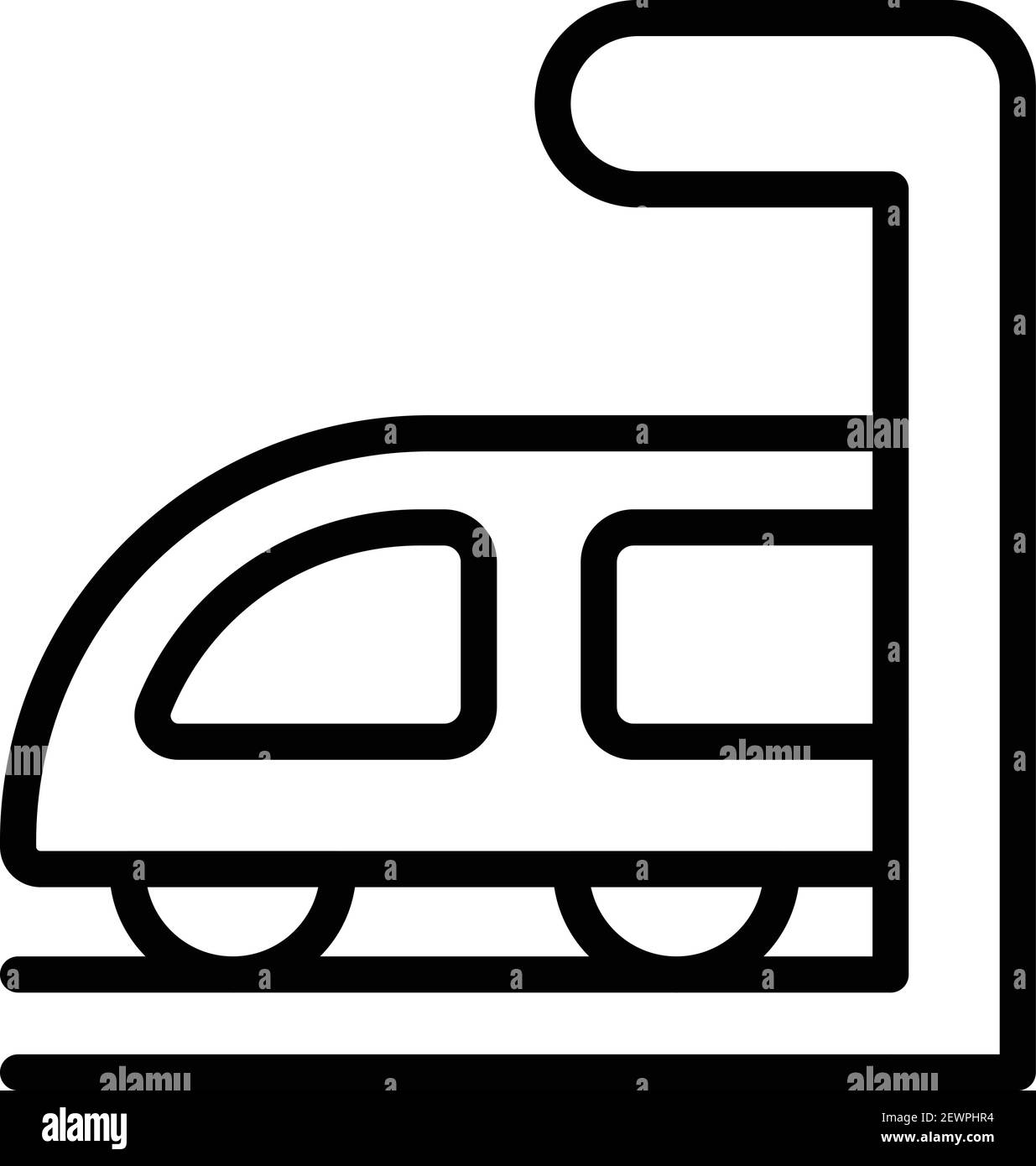 Subway train icon. Outline subway train vector icon for web design ...