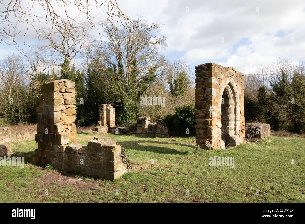 The ruins of Alvecote Priory, a former Benedictine Priory and ...