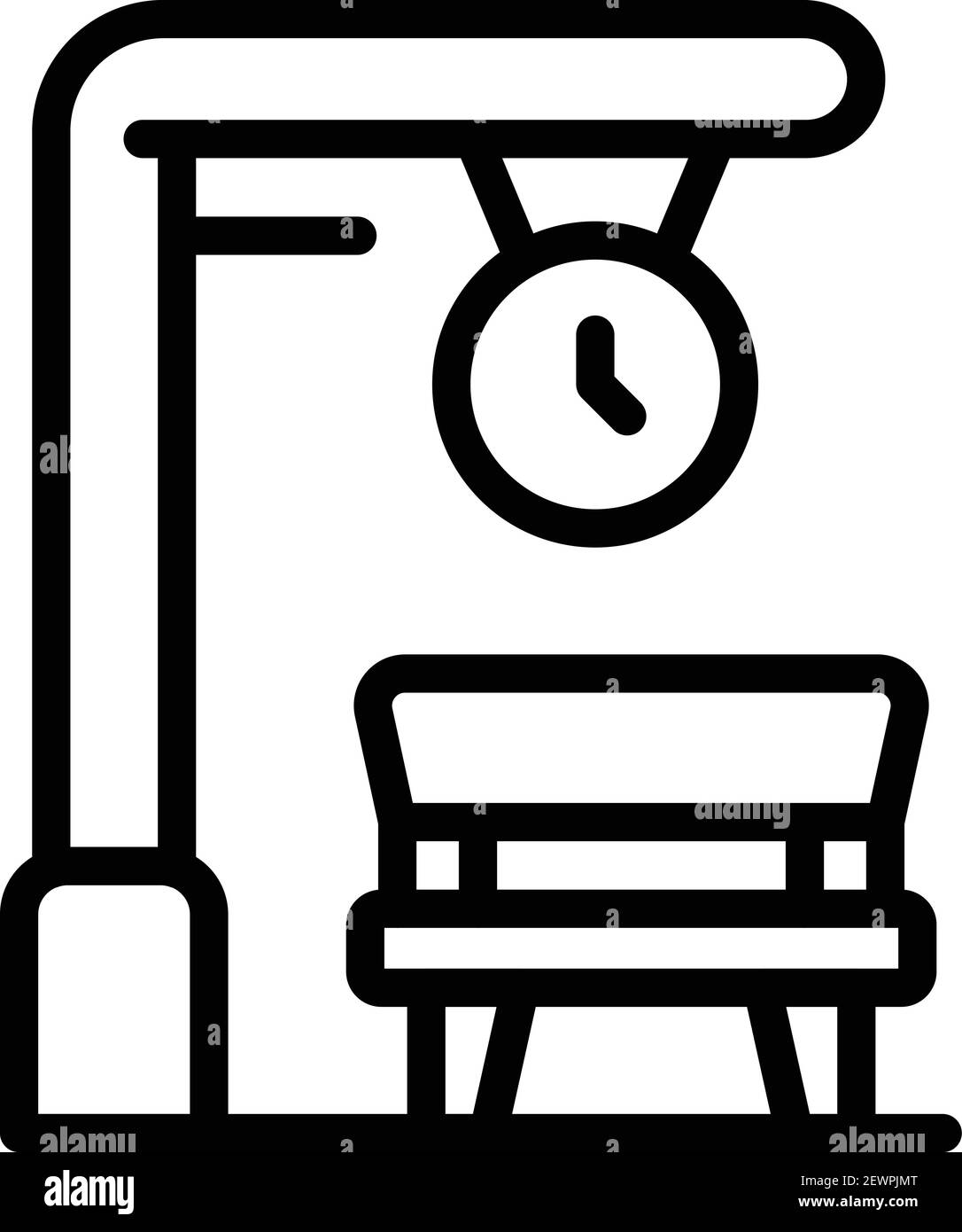 Clock station icon. Outline clock station vector icon for web design ...