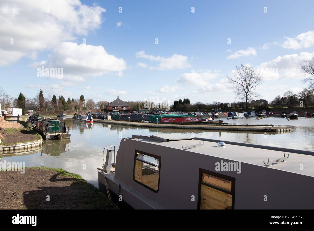 Alvecote Marina, Coventry canal near Tamworth, Staffordshire Stock ...