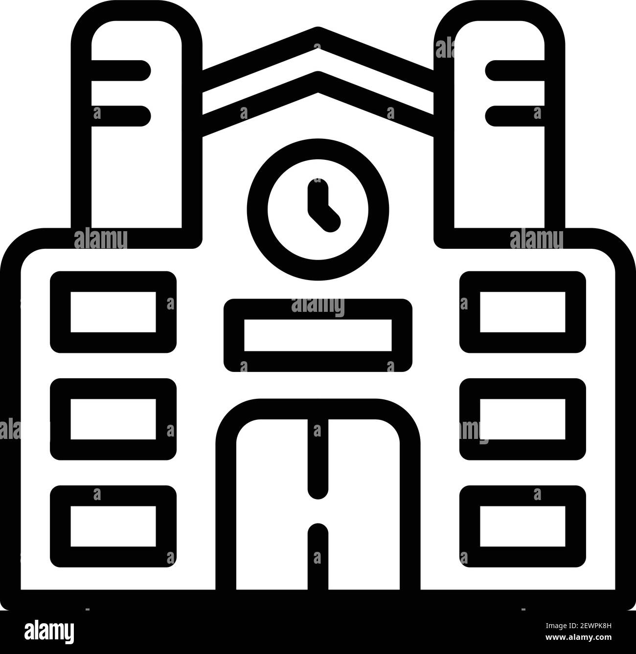 Train station building icon. Outline train station building vector icon ...