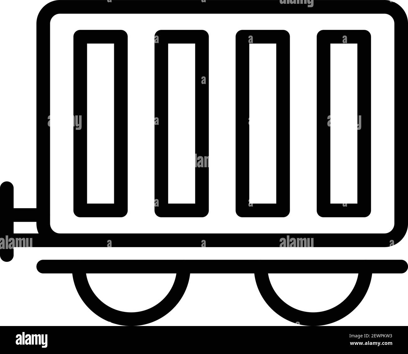 Train car icon. Outline train car vector icon for web design isolated ...