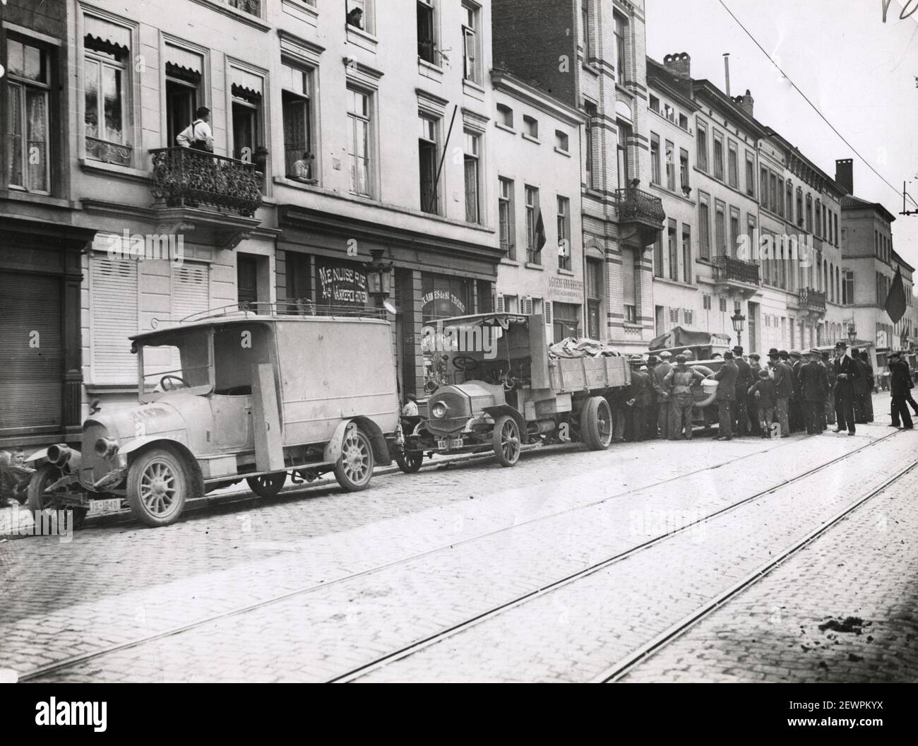 Vintage World War One photograph - WWI: German motor vehicles in ...