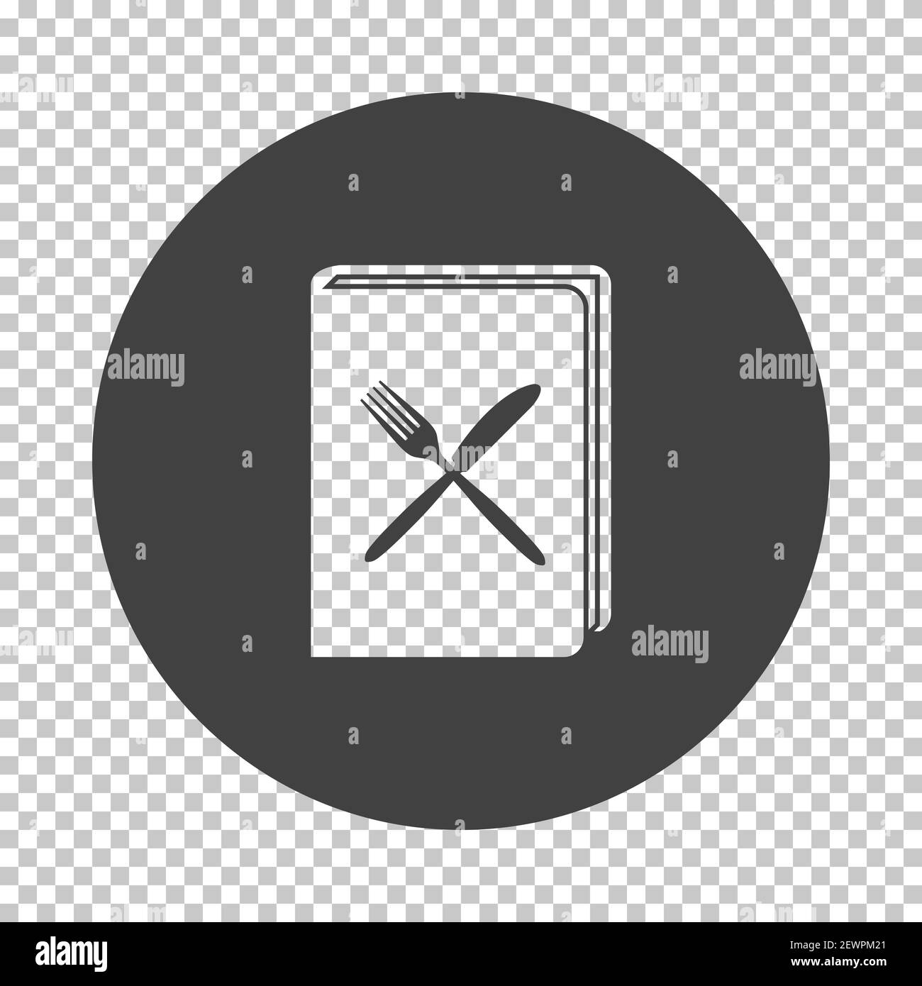Menu Book Icon. Subtract Stencil Design on Tranparency Grid. Vector ...