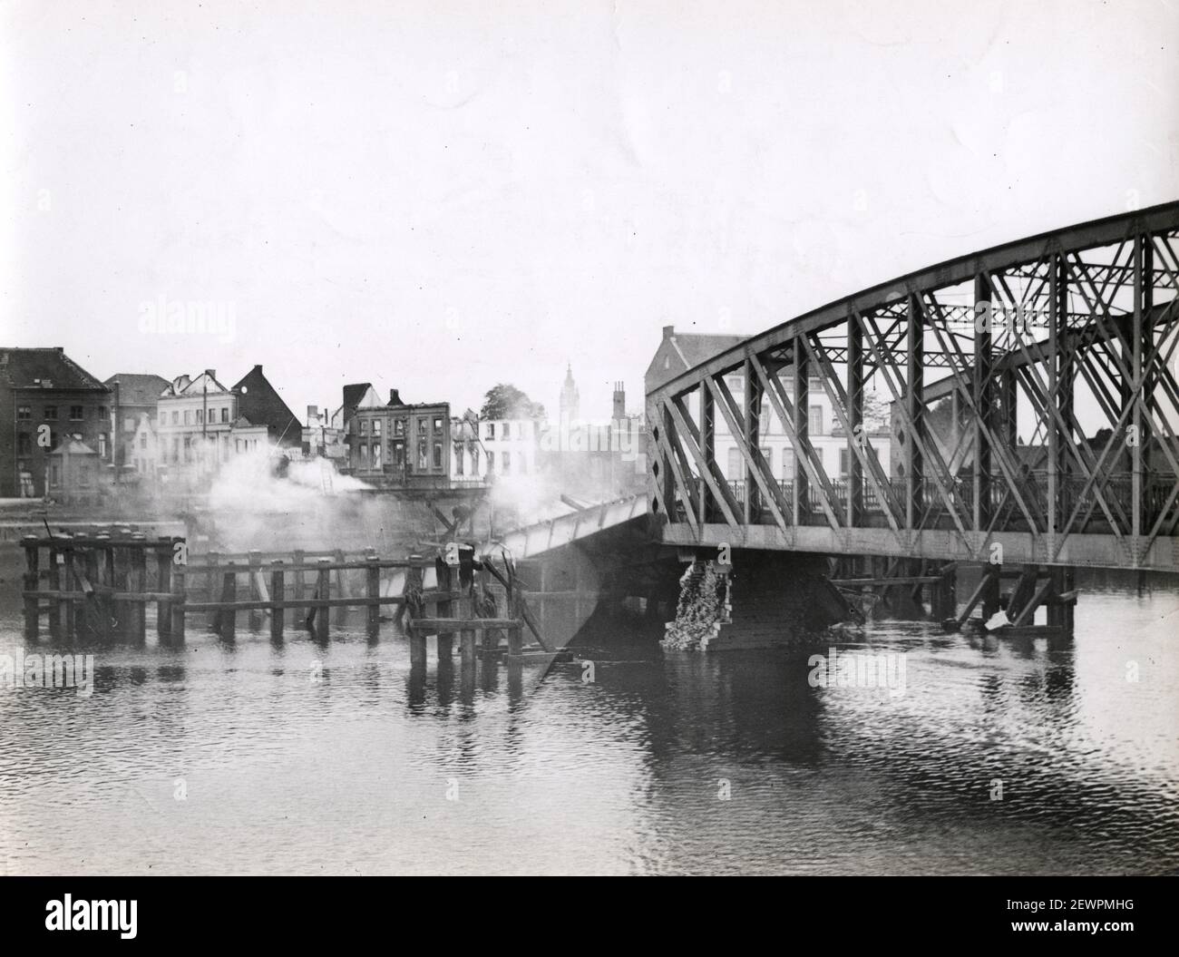 Vintage World War One photograph - WWI: Railway bridge blown up ...