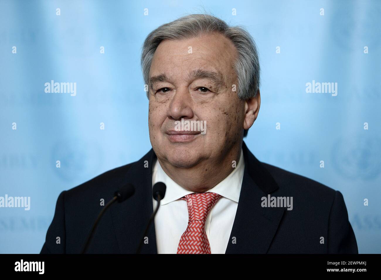 Newly sworn-in Secretary General of the United Nations Antonio Guterres ...