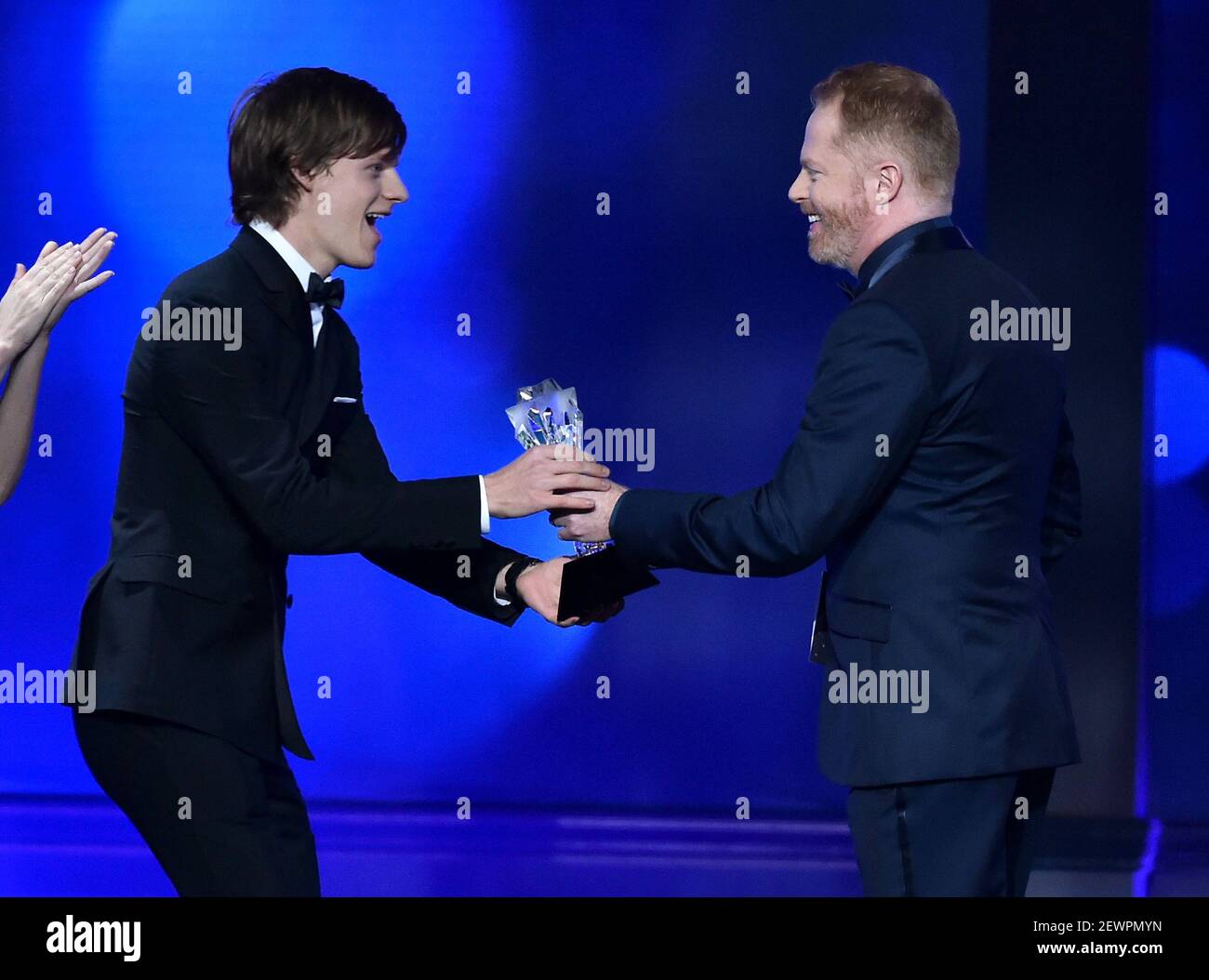 SANTA MONICA, CA - DECEMBER 11: (L-R) Actor Lucas Hedges accepts Best ...